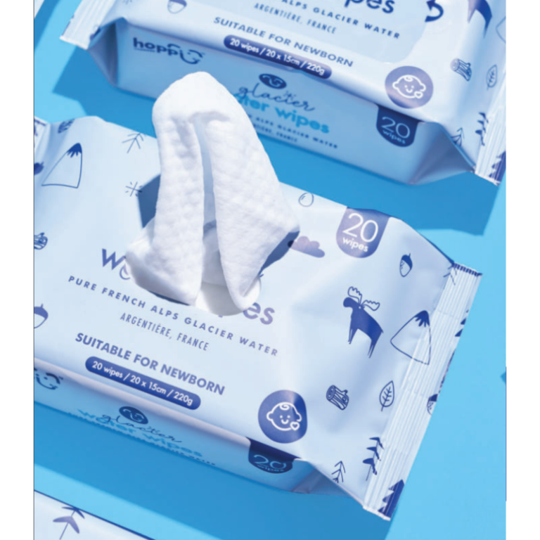 Hoppi Glacier Water Wipes – 20 sheets pack (5 packs/bundle) – IKO Green